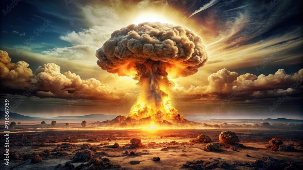 Devastating aftermath of atomic bomb explosion , destruction ...