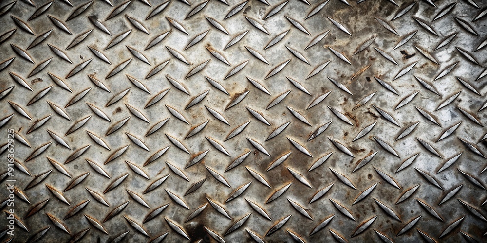 Cracked diamond plate texture with scratches and wear, cracked, diamond ...