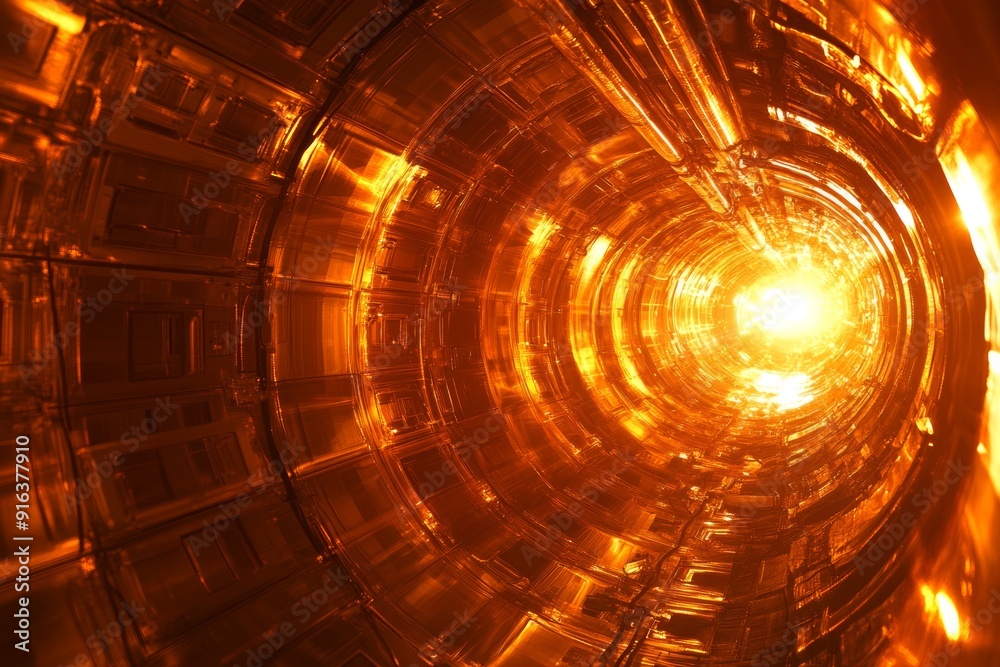 Detailed view of plasma inside a tokamak reactor, highlighting the ...