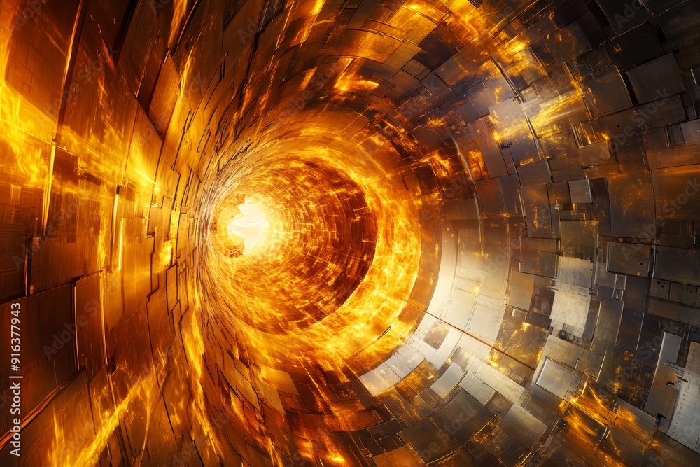 Detailed view of plasma inside a tokamak reactor, highlighting the ...