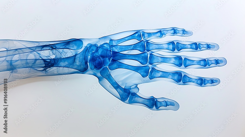 Pediatric hand X-ray showing joint inflammation and deformation due to ...