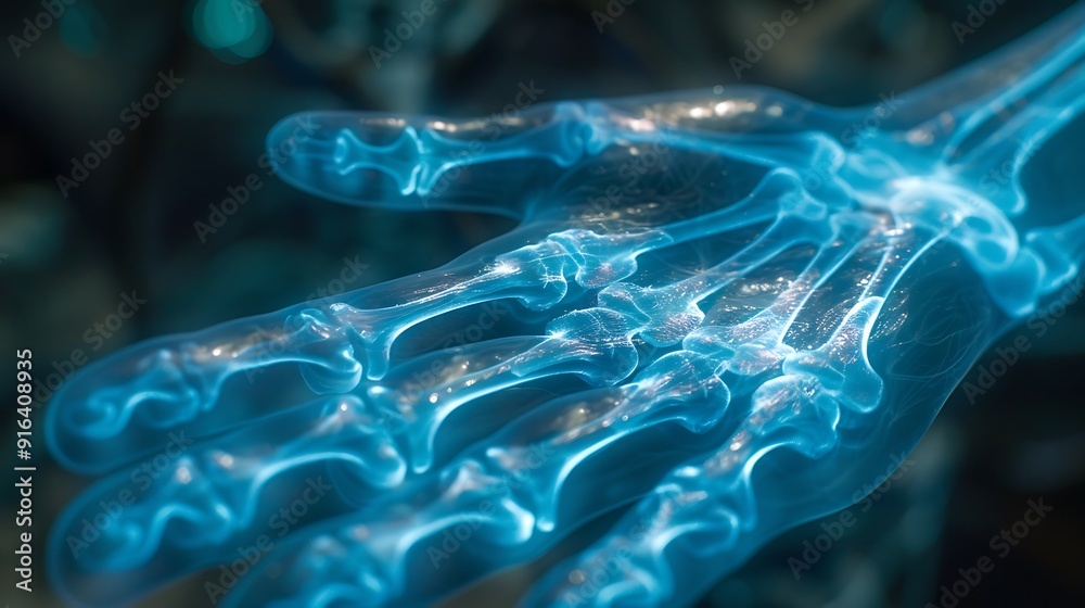Pediatric hand X-ray showing joint inflammation and deformation due to ...