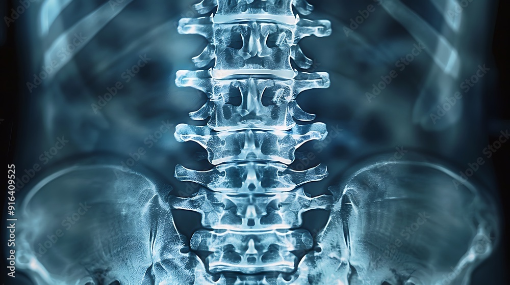 Pediatric spinal X-ray image, highlighting growth plates and spine ...