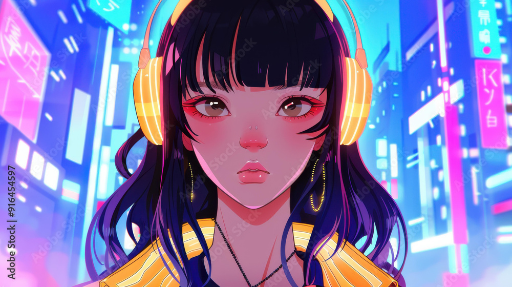 Dive into a vibrant, futuristic world where anime girls thrive amidst ...