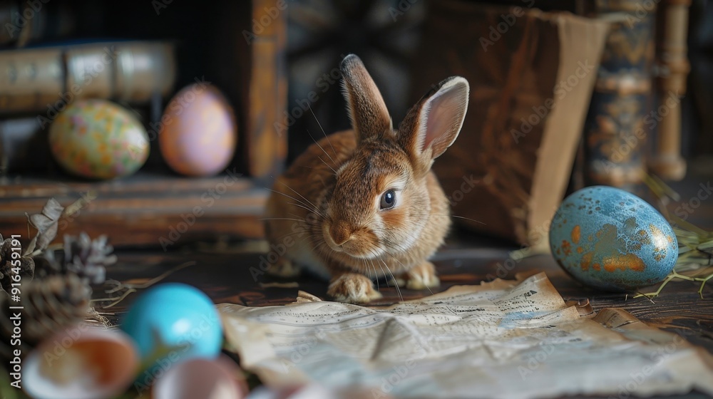 An Easter scavenger hunt with clues leading to hidden eggs and small ...