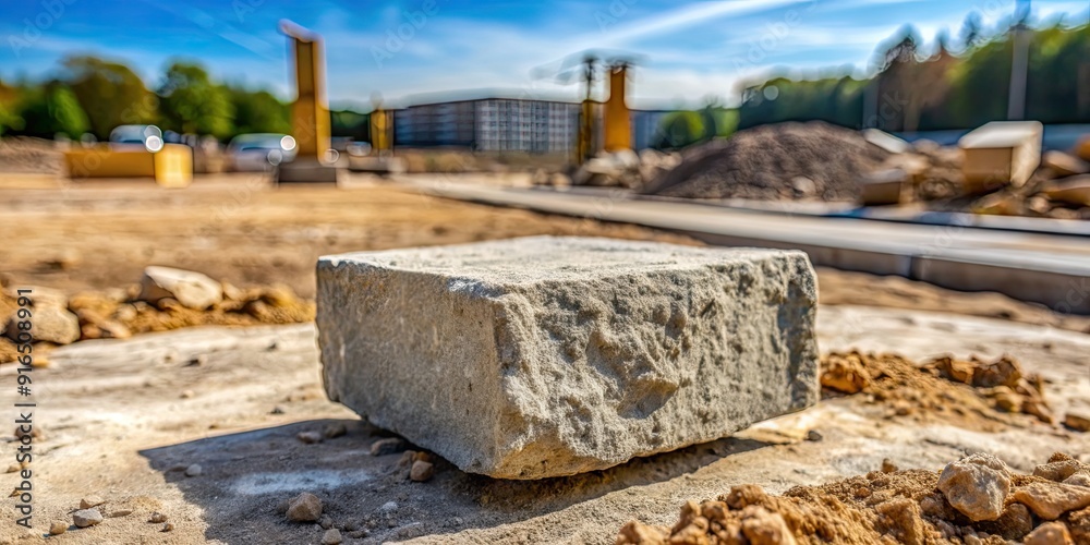 Strong and stable split stone used in construction foundations, split ...
