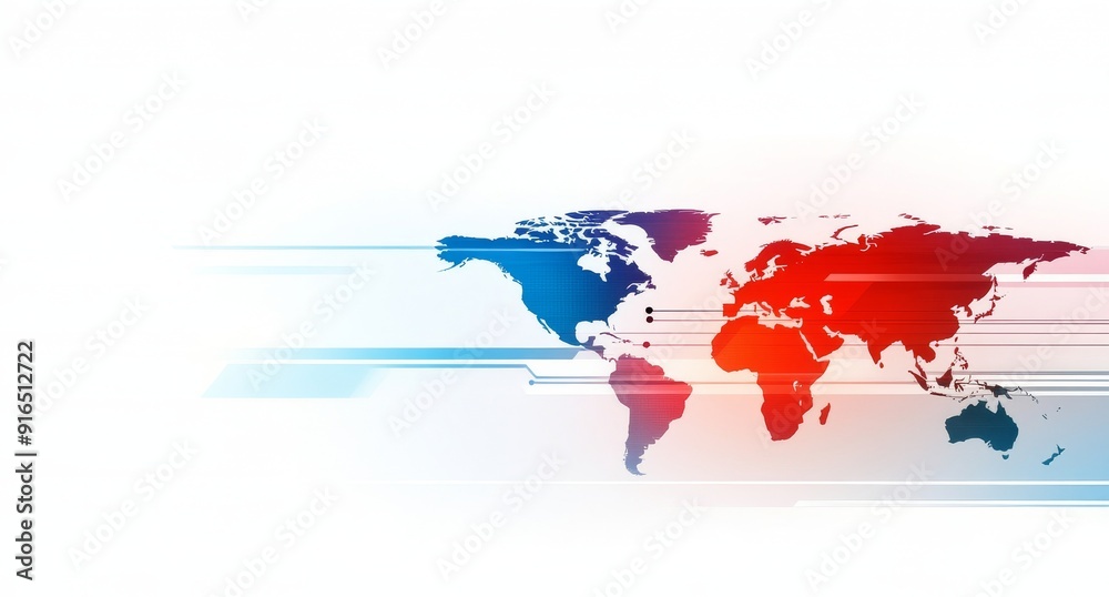 Global Map with Cyber Security Danger Symbols and Digital Connections ...