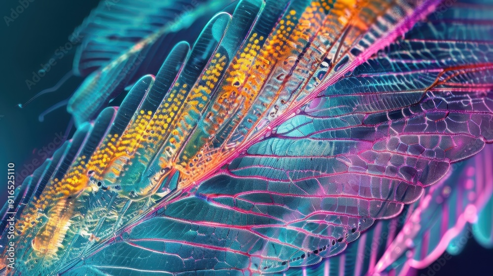 Microscopic View of Fish Gill Tissue Showing Detailed Filaments and ...