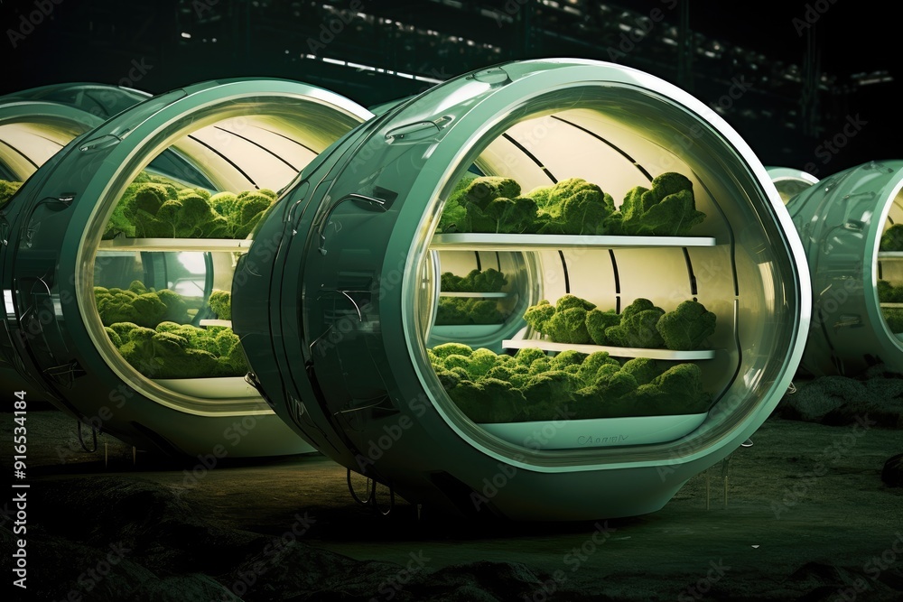 Egg-shaped Space Farms: Floating farms in space cultivating futuristic ...
