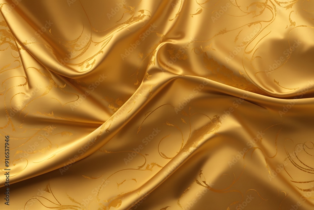 Smooth elegant white silk or satin luxury Golden cloth texture can use ...