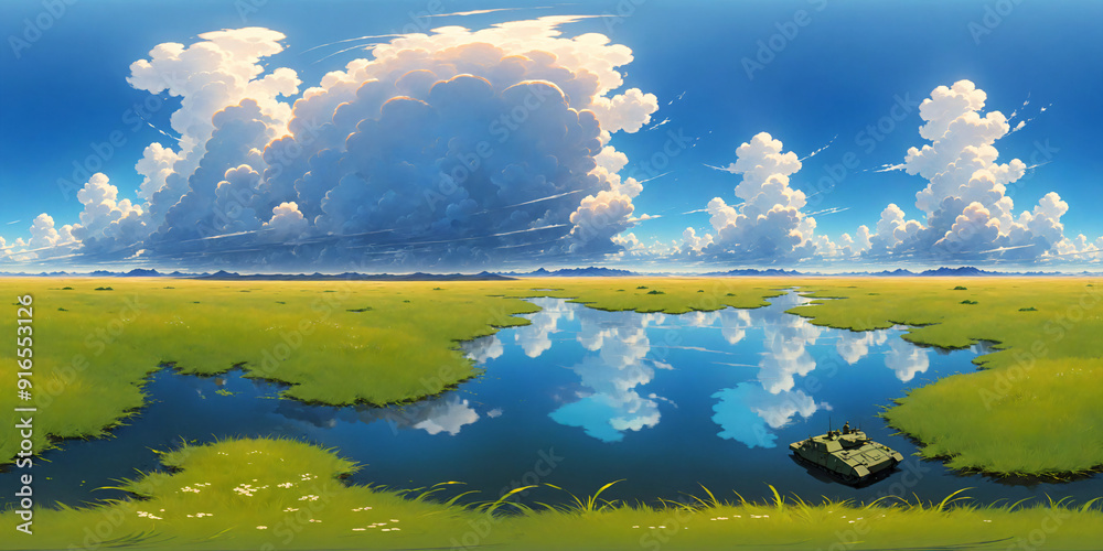 HDRI Anime and Cartoon Equirectangular Landscape Panorama Z11 Stock ...