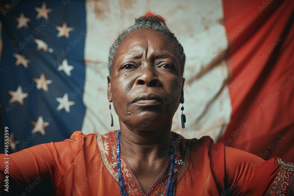 Foto de Traditional nigerian woman exhibits strong and assertive facial ...