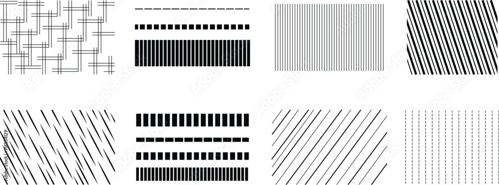 Set of Black Slash line borders. Tilt strip geometric abstract borders ...