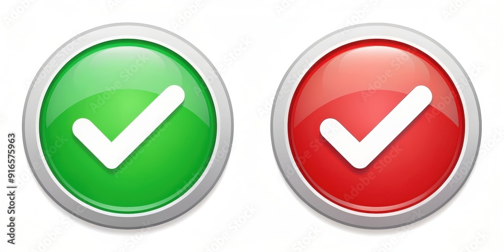 Stock photo of icons representing true and false options with one ...