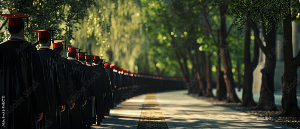 The serene treelined pathway hosts the Graduation Ceremony, honoring ...