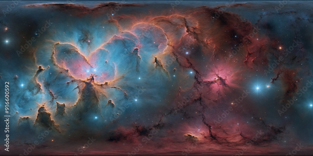 HDRI Equirectangular Space and Cosmos Panorama 24 Stock Illustration ...