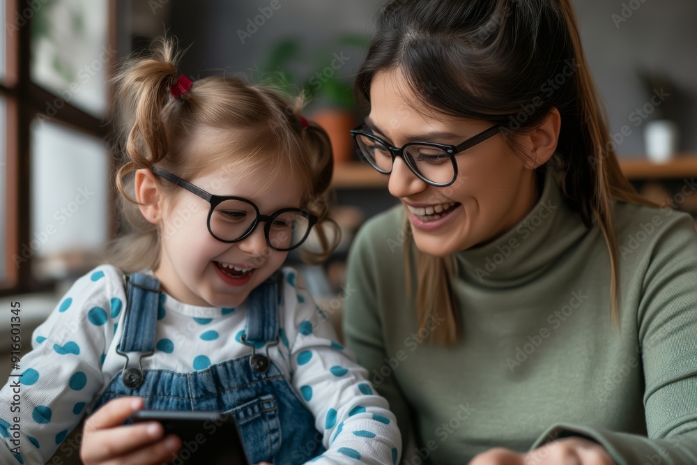 A mother and daughter are bonding through interactive mobile learning ...