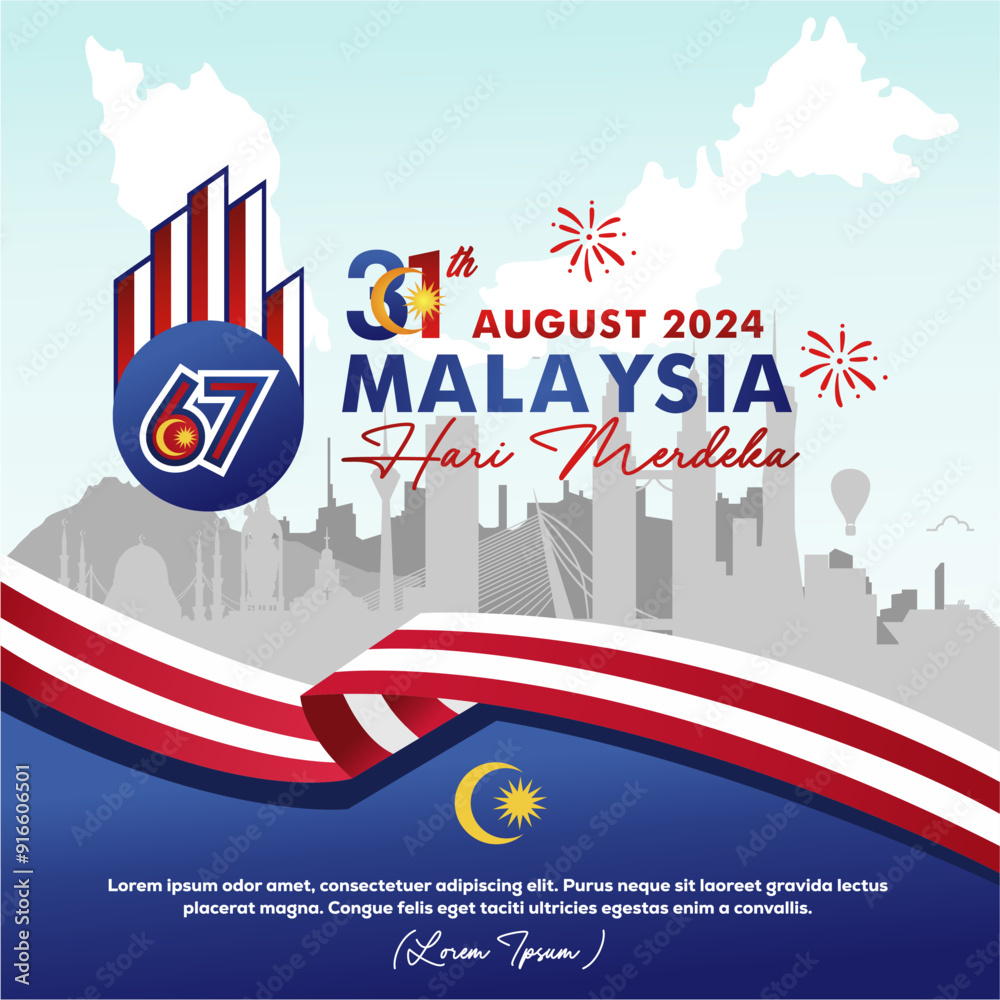 Celebration of 67th Malaysia Independence Day 2024 poster, banner ...
