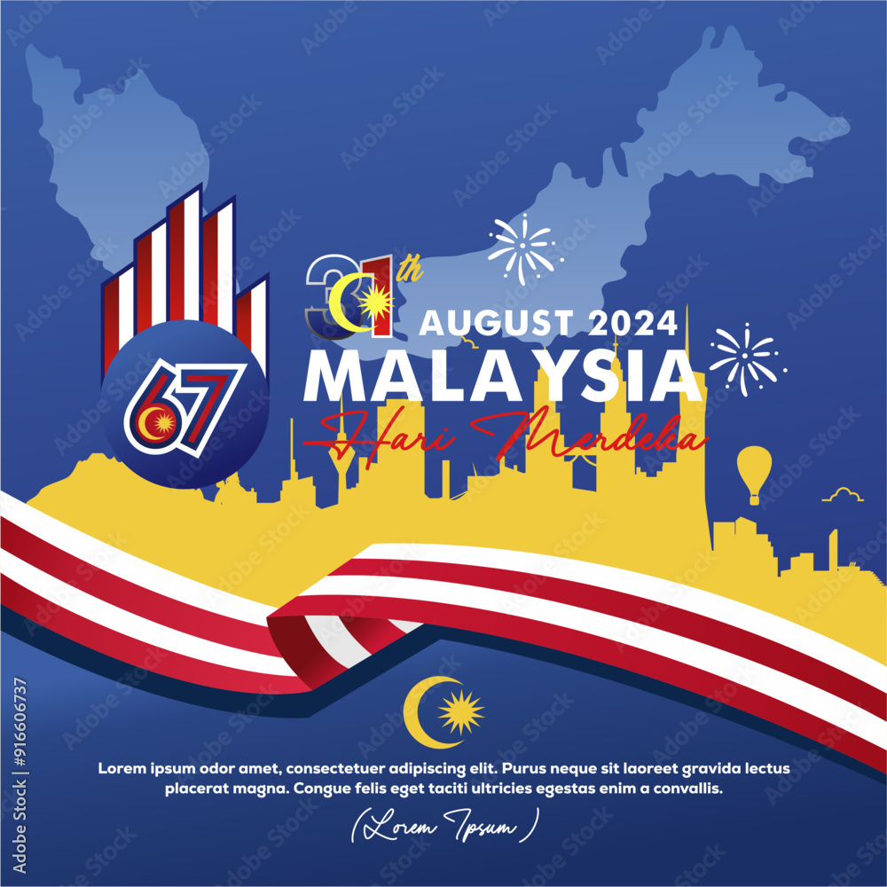 67th Anniversary of Malaysia "Hari Merdeka" Means Independence Day 31st ...