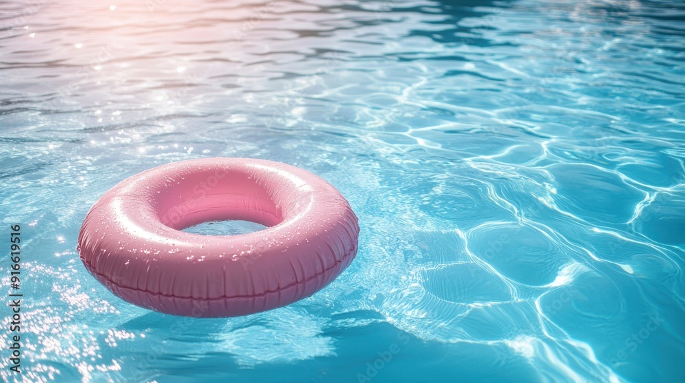 Inflatable pink flamingo in blue swimming pool,Pink pool plastic ...