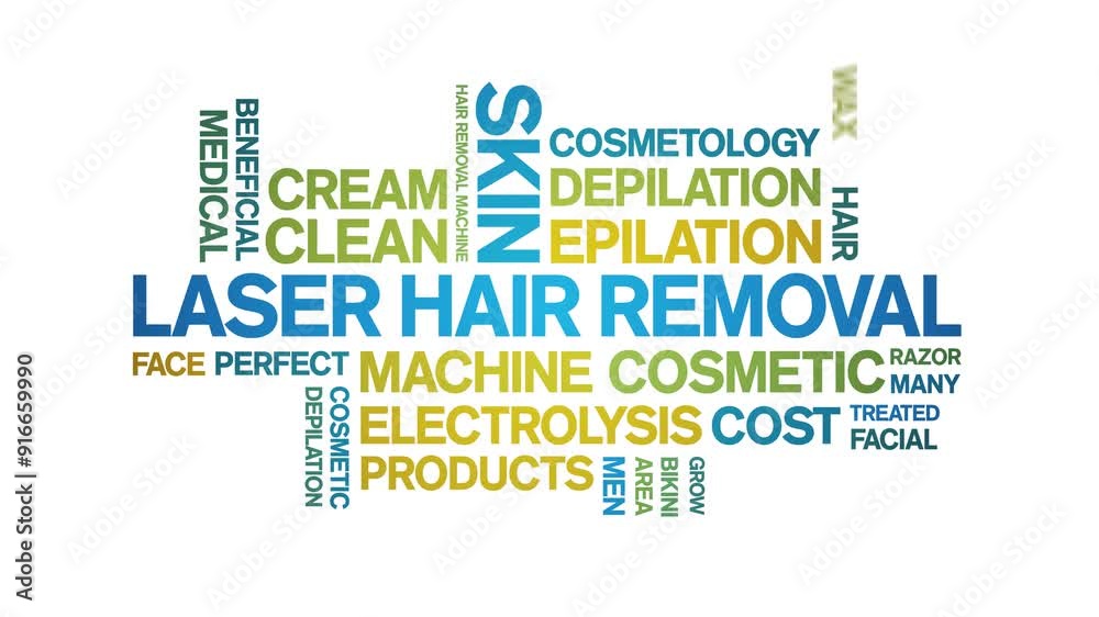 Laser Hair Removal animated word cloud;text design animation tag ...