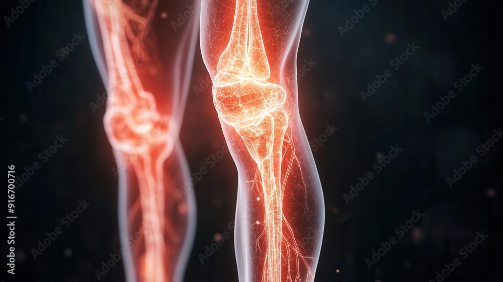 A detailed illustration of human knee anatomy showcasing ligaments ...