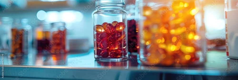 Vitamins in the biotechnology research lab s food culture Stock Photo ...