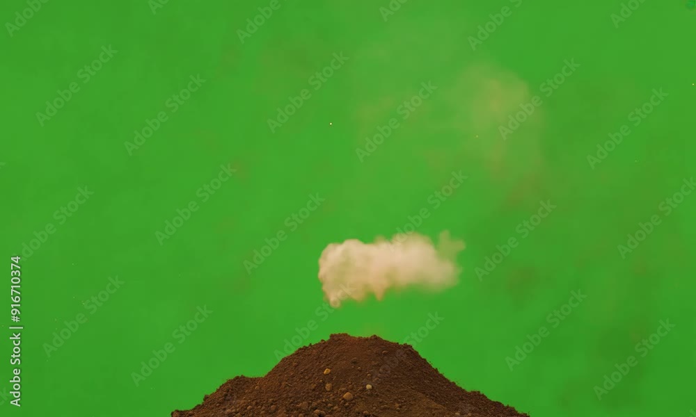 Volcanic Fury Unleashed on Green Screen: A miniature volcano erupts ...