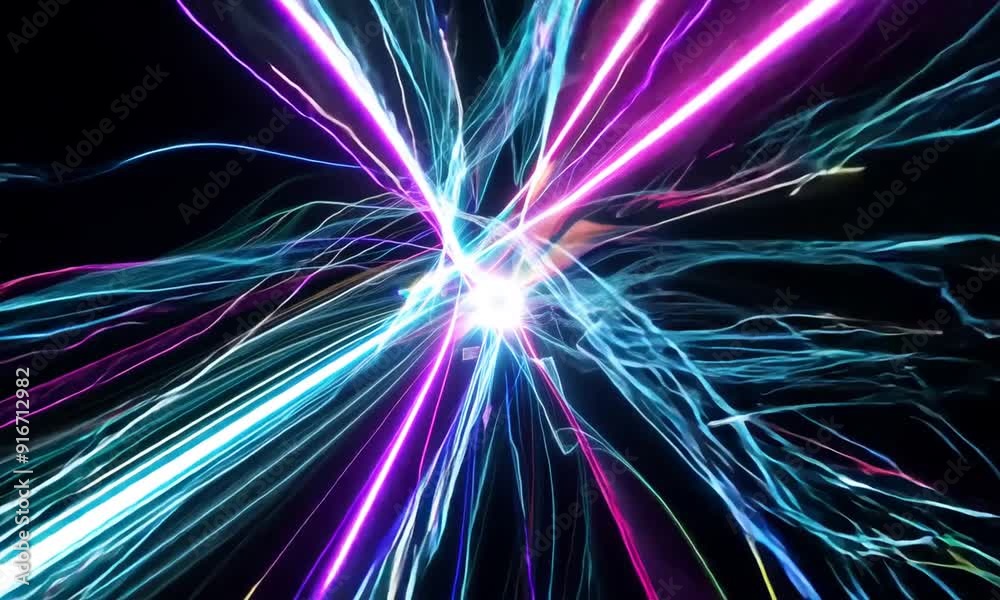 Abstract Neon Burst: A mesmerizing abstract image of swirling neon ...