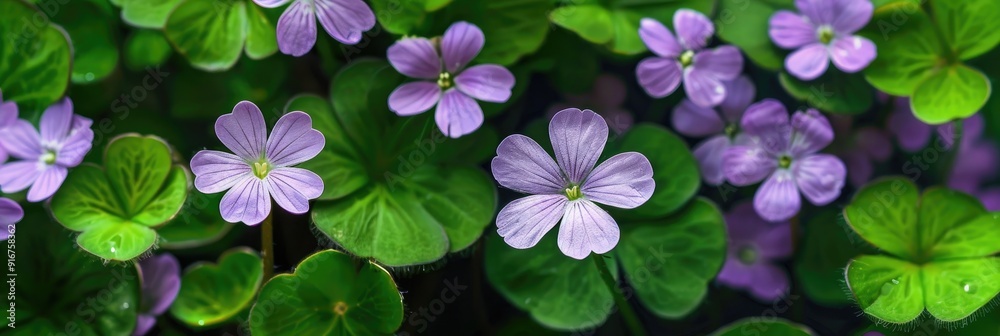Violet Wood Sorrel Oxalis violacea Blooms Delicate Flowers of the Four ...