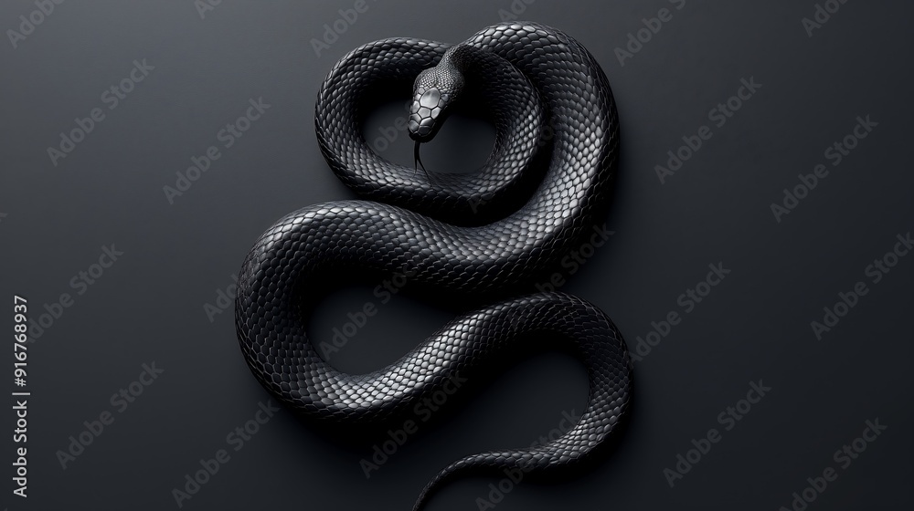 Utilize negative space to form the shape of a snake on a solid ...