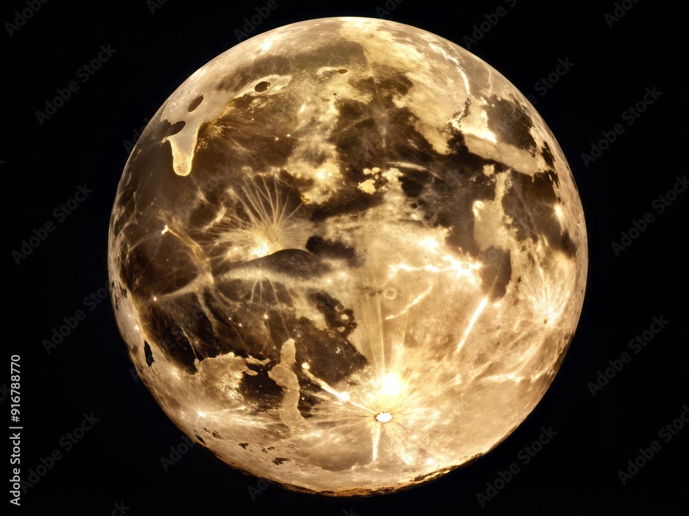Crisp, high-contrast image of a full moon against a transparent ...