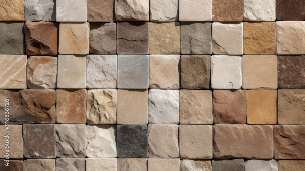 ภาพประกอบสต็อก Natural stone wall cladding, brick work, ceramic ...