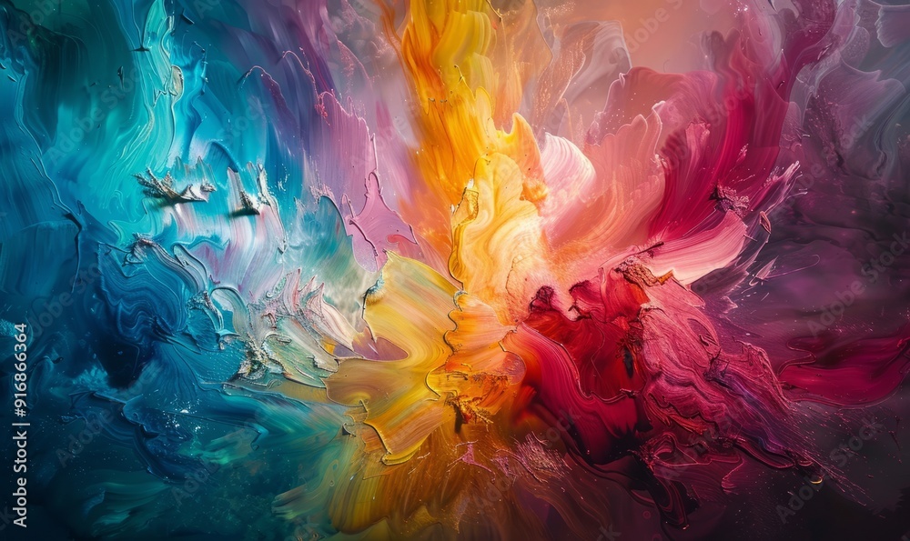 Abstract painting that evokes emotions through color and texture ...