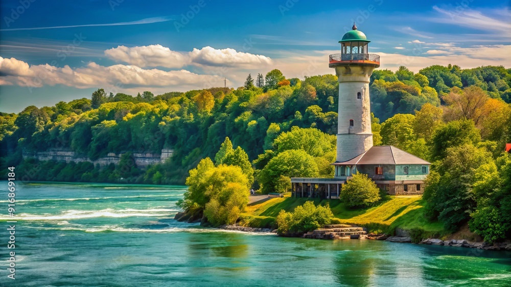 Majestic Niagara River Rear Range Lighthouse stands tall on the scenic ...
