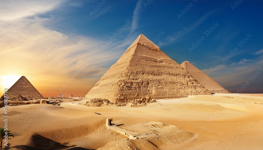 view of the giza necropolis famed archaeological site featuring the ...