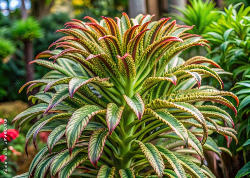 Rare and unusual plant growth known as fasciation, characterized by ...