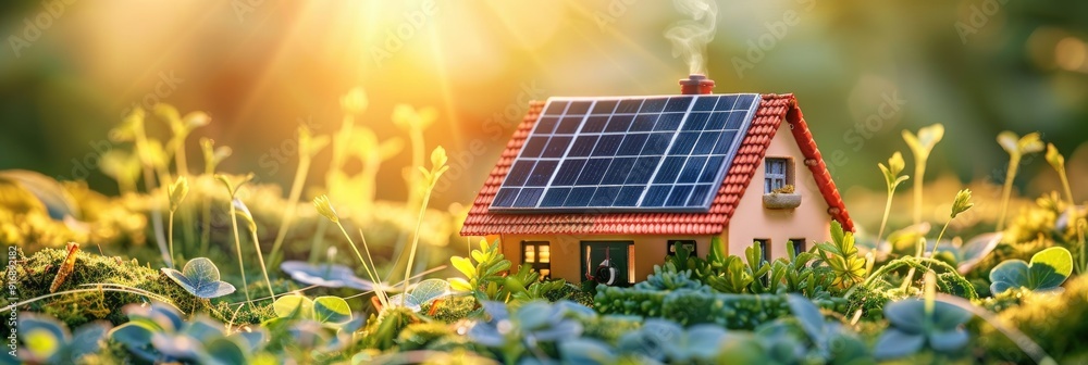 New eco friendly home with solar panels as an alternative to ...
