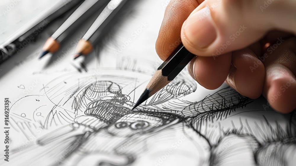 Describe the process of converting a hand-drawn sketch into a vector ...
