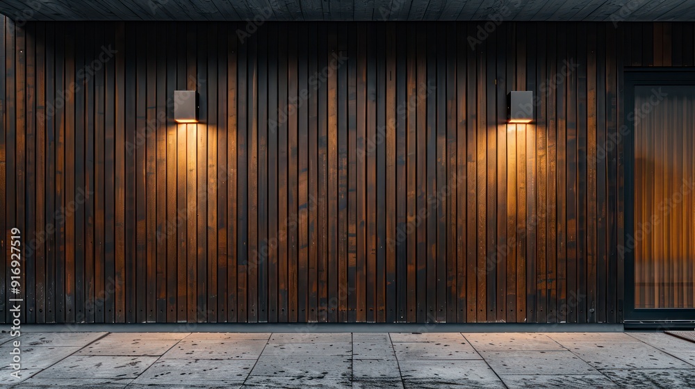 dark oak timber cladding wall on a high-end contemporary architecture ...