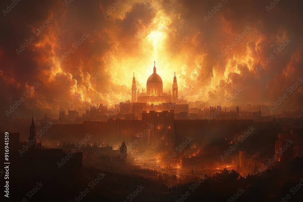 ethereal vision of jerusalem bathed in divine light with angelic ...