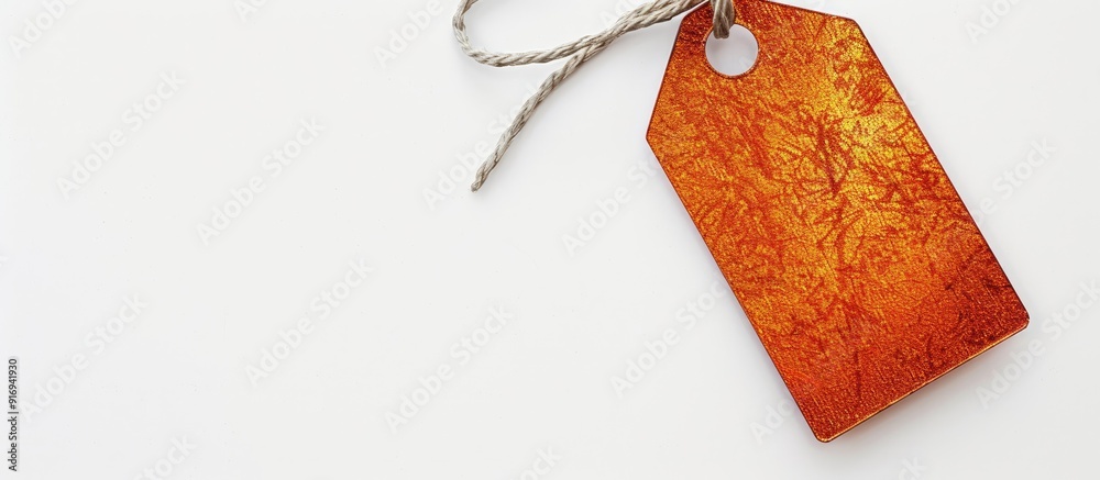 High-quality studio photograph of a modern recycled price tag, ideal ...