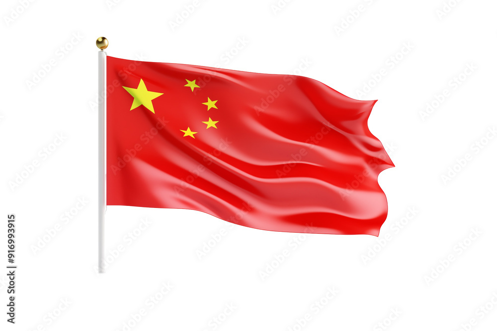 China flag on transparent background. China flag isolated on ...