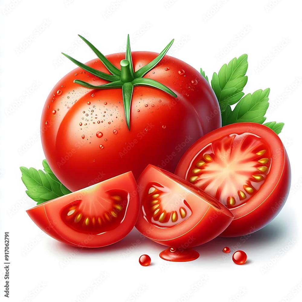 Tomato isolated on white background. Tomatoes with a slice isolate ...