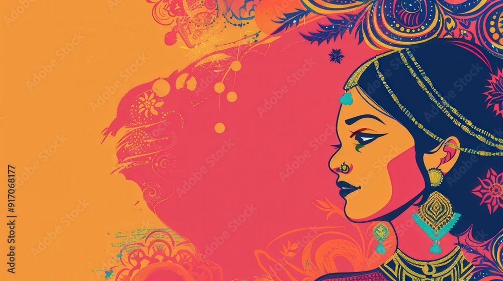 Design a frame for a cultural festival poster. What vibrant and ...
