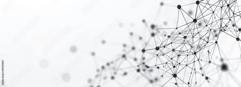 Abstract network connection technology background with black and white ...