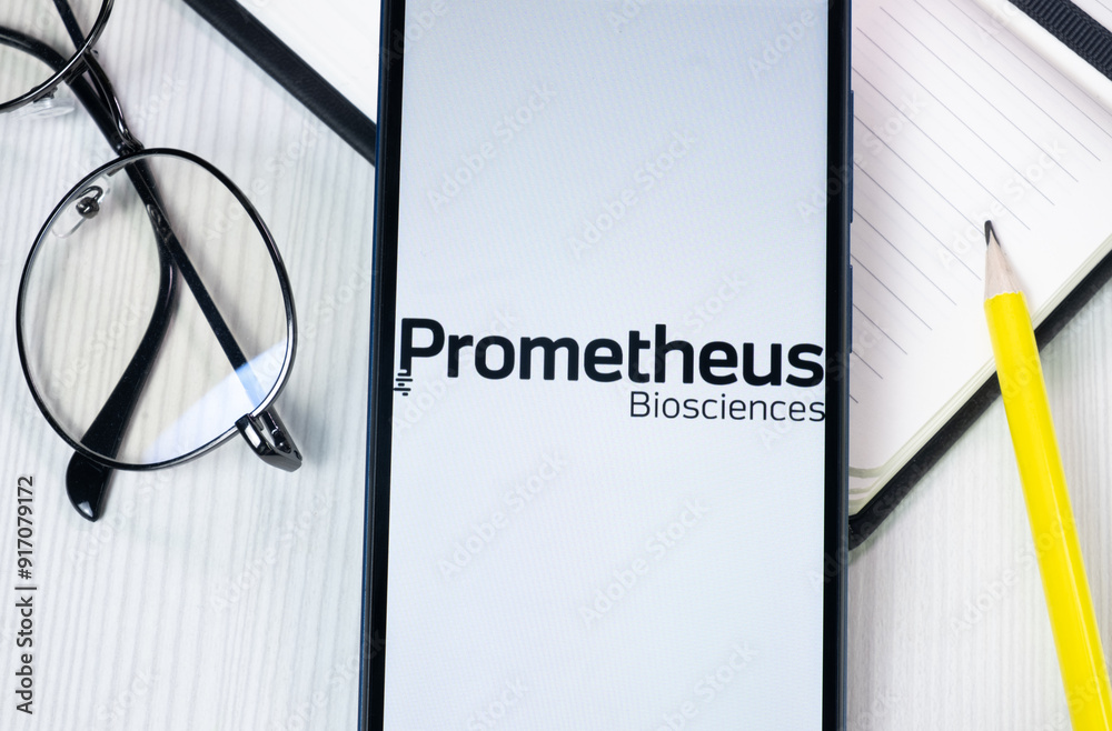 New York, USA - 1 August 2024: Prometheus Biosciences Logo on Phone ...
