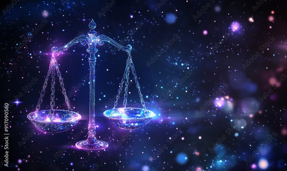 Ethereal Libra Constellation: Cosmic Scales of Justice Illuminated by ...