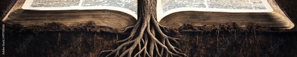 Rooted in Faith: The Foundation of Belief with a Cross Intertwined with ...