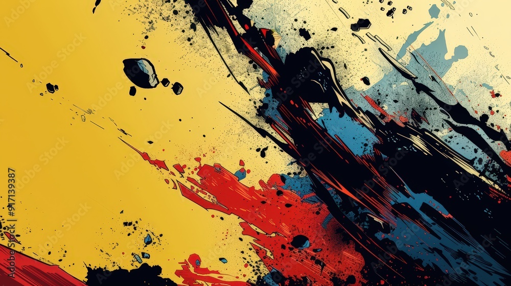 Imagine a frame for a comic book cover. Describe the bold and dynamic ...